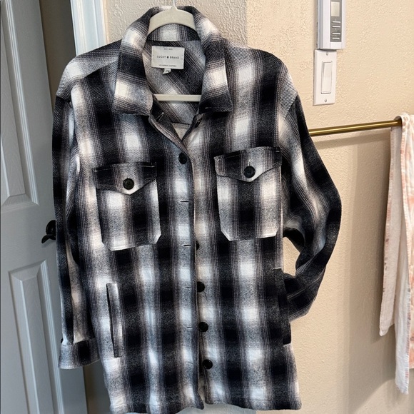 Lucky Brand | Jackets & Coats | Lucky Brand Black And White Plaid ...